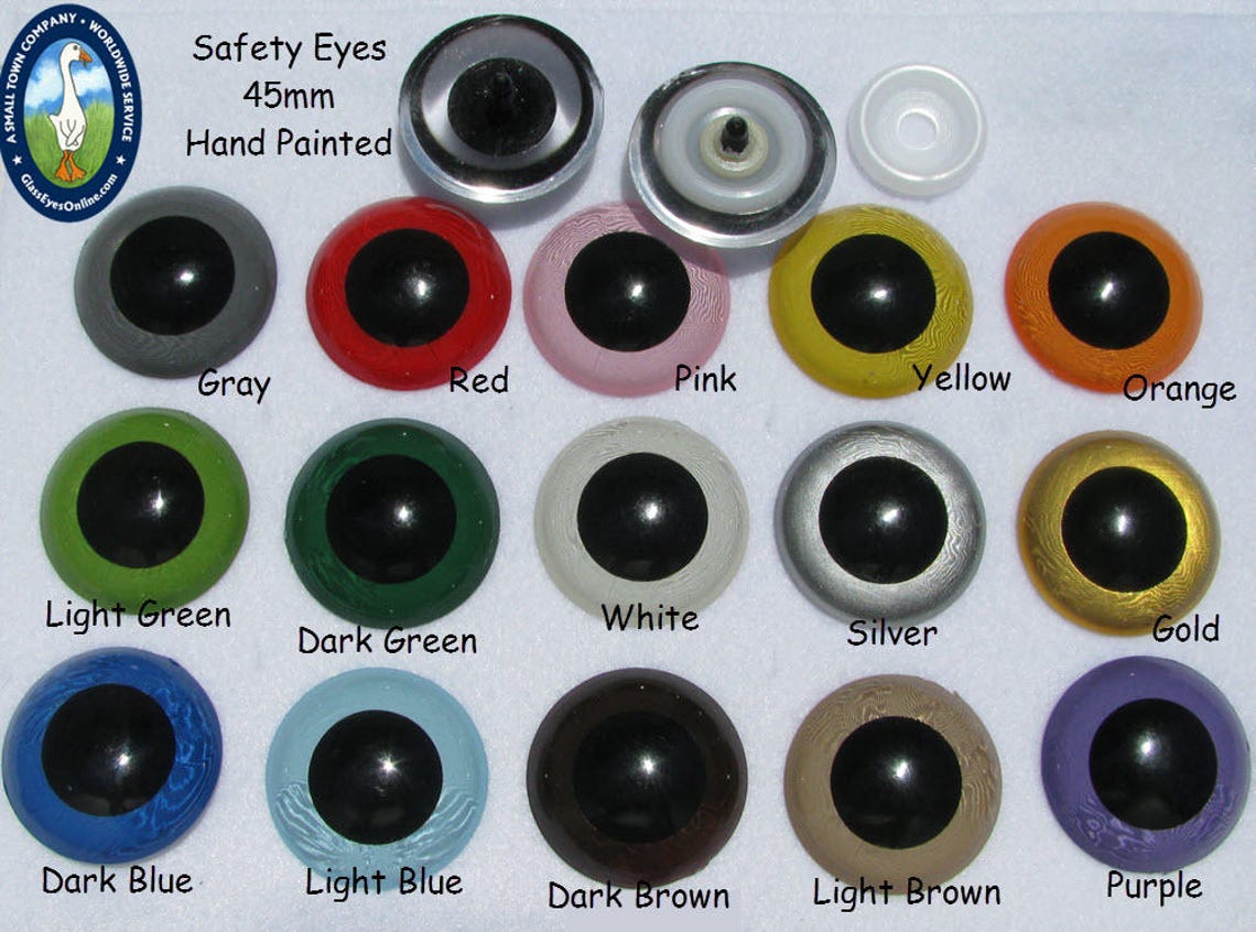 1 PAIR 40mm or 45mm Plastic Safety Eyes with Washers for Large | Etsy