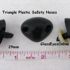 10 Triangle Shape Safety Noses, Buttons, Eyes, Size 26mm or 29mm or ...