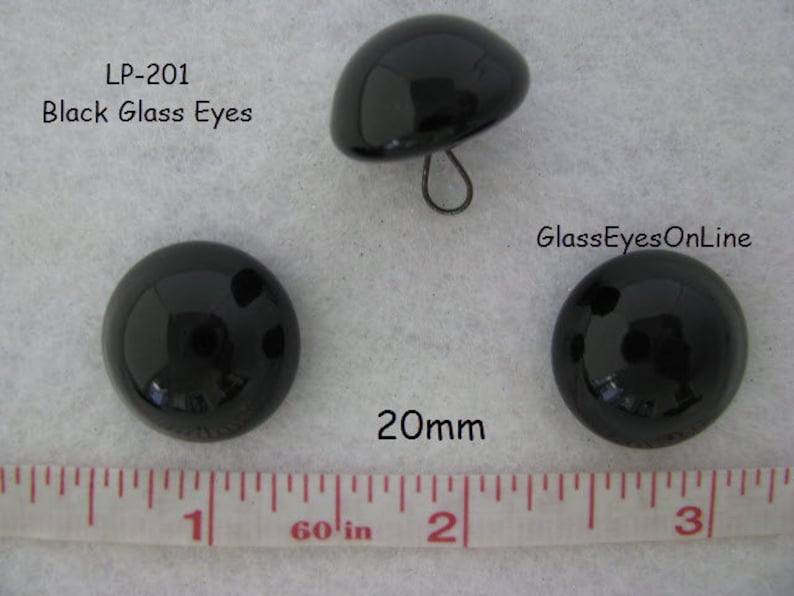 1 PAIR 20mm Glass EYES Wire Loops Teddy Bears Dolls Plush | Etsy