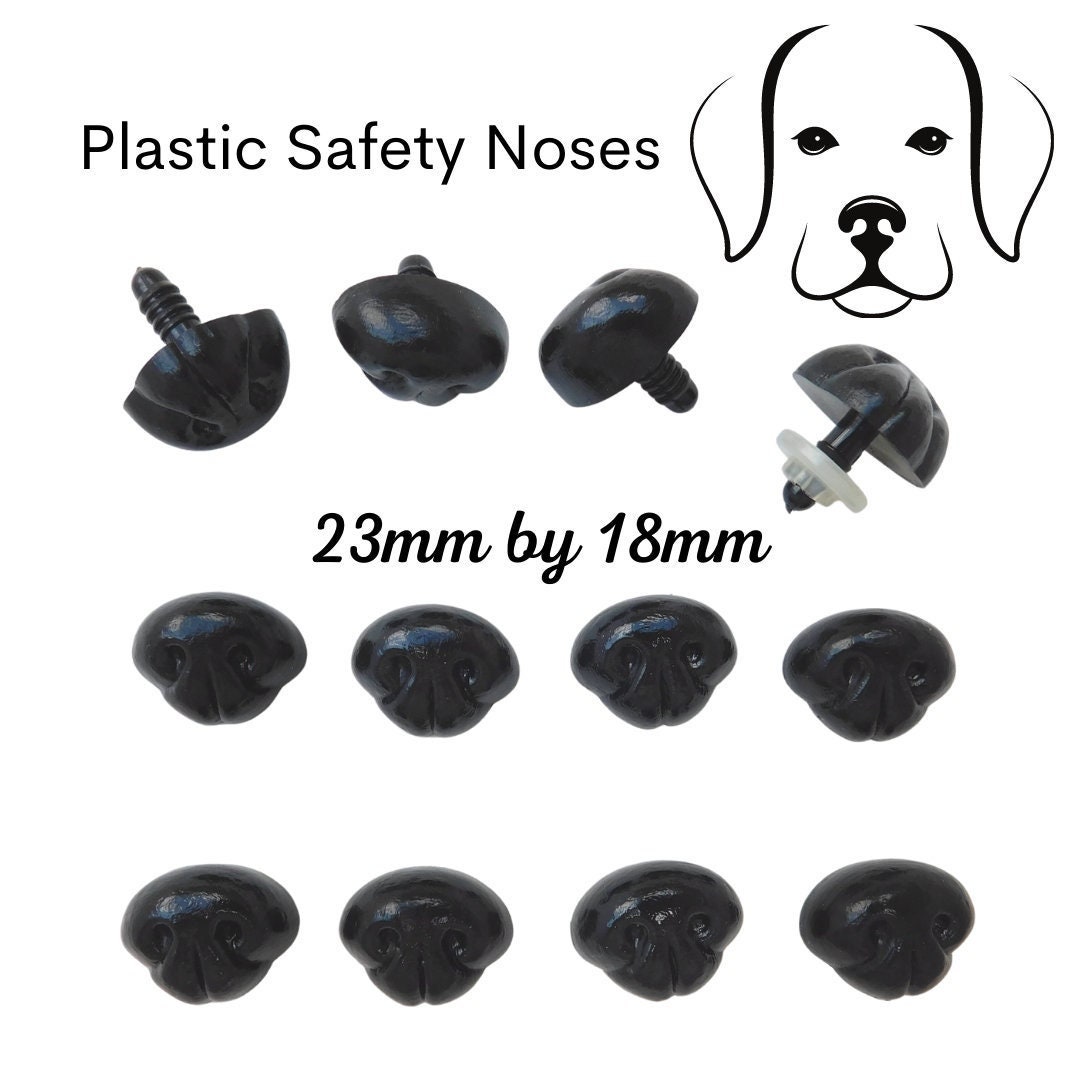 12 Pc. 23mm or 24mm or 25mm Wide Textured Black Plastic Safety NOSES ...
