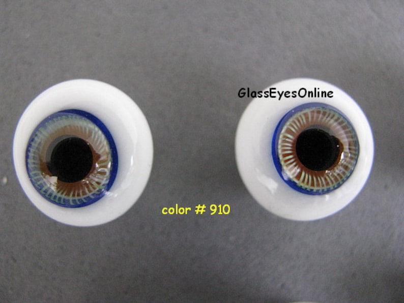 1 PAIR Glass Doll Eyes 12mm Solid Glass Craft Eyes for Dolls, Fairy ...
