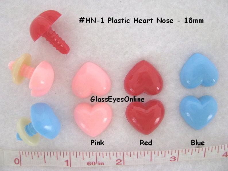 20 Heart Shape Safety Noses Buttons Eyes 13mm 15mm 18mm With | Etsy