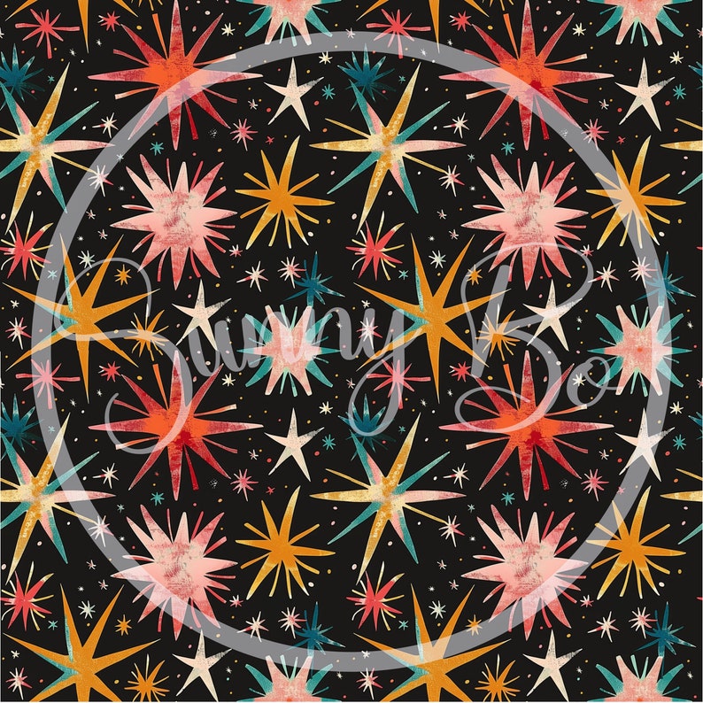 Digital Print Boho Stars Seamless Repeating Pattern - Etsy