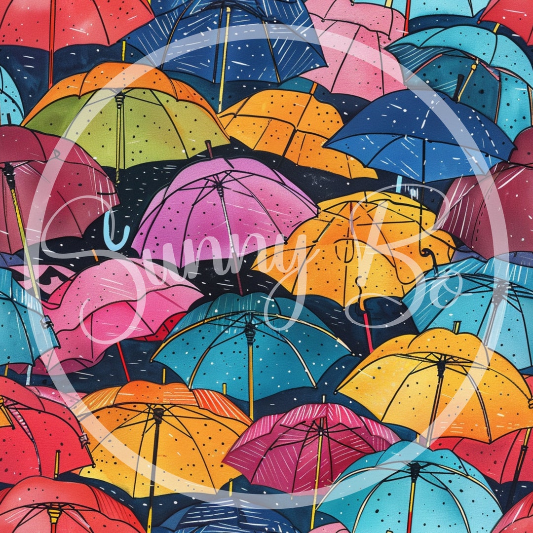 Digital Print Boho Umbrella Seamless Repeating Pattern - Etsy