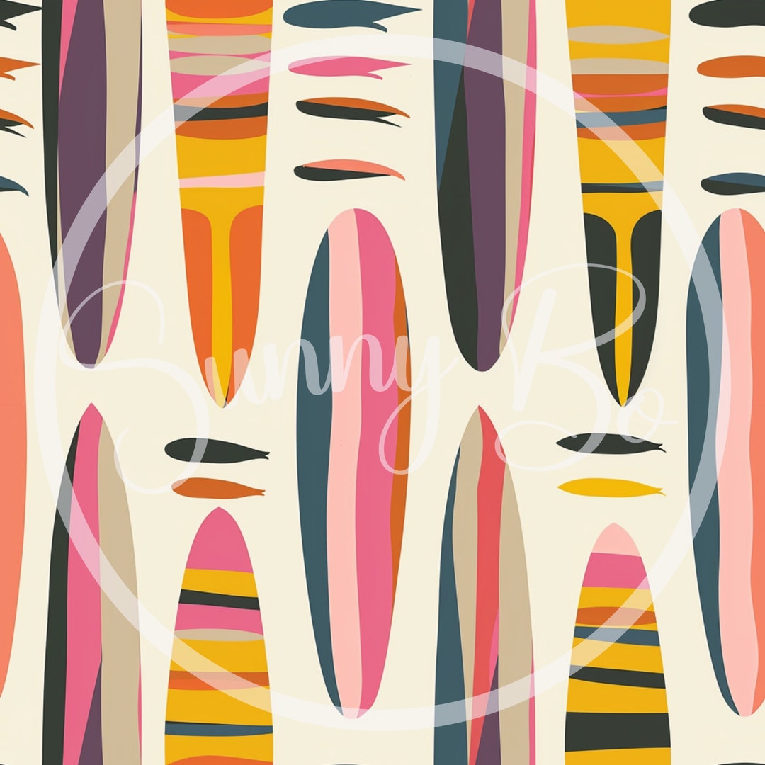 Digital Print Surfboard Seamless Repeating Pattern - Etsy