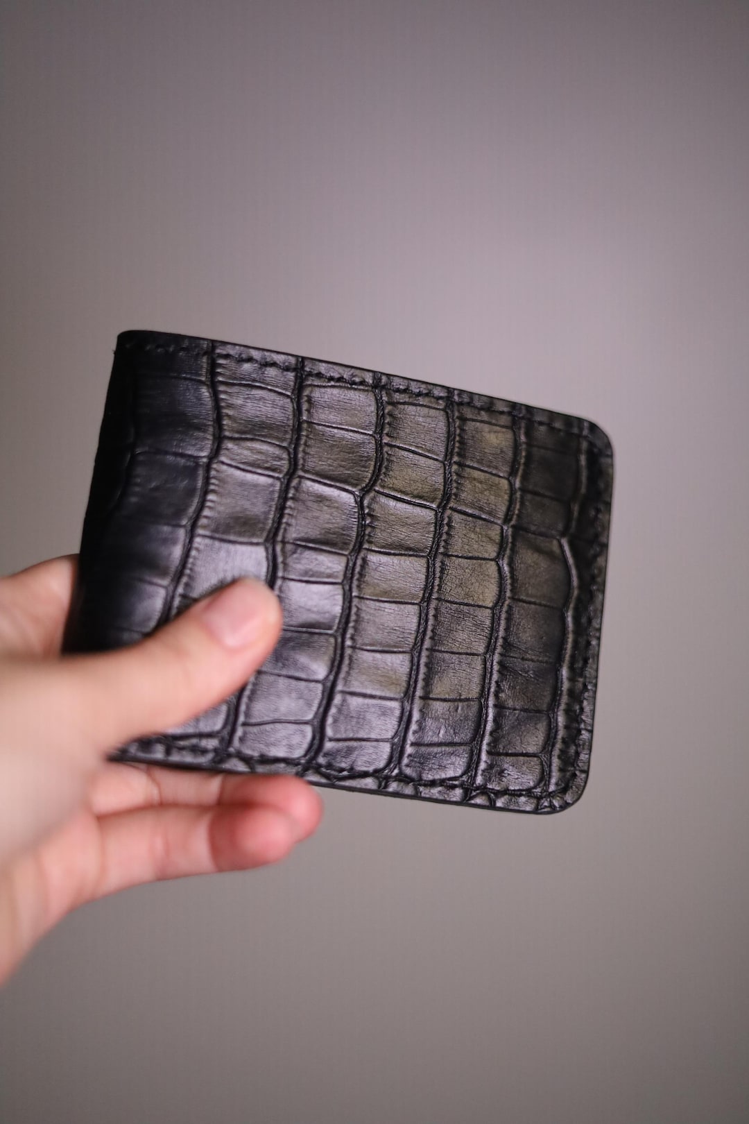 Luxury Black Crocodile Texture Wallet - Genuine Leather ORSI Wallet ...