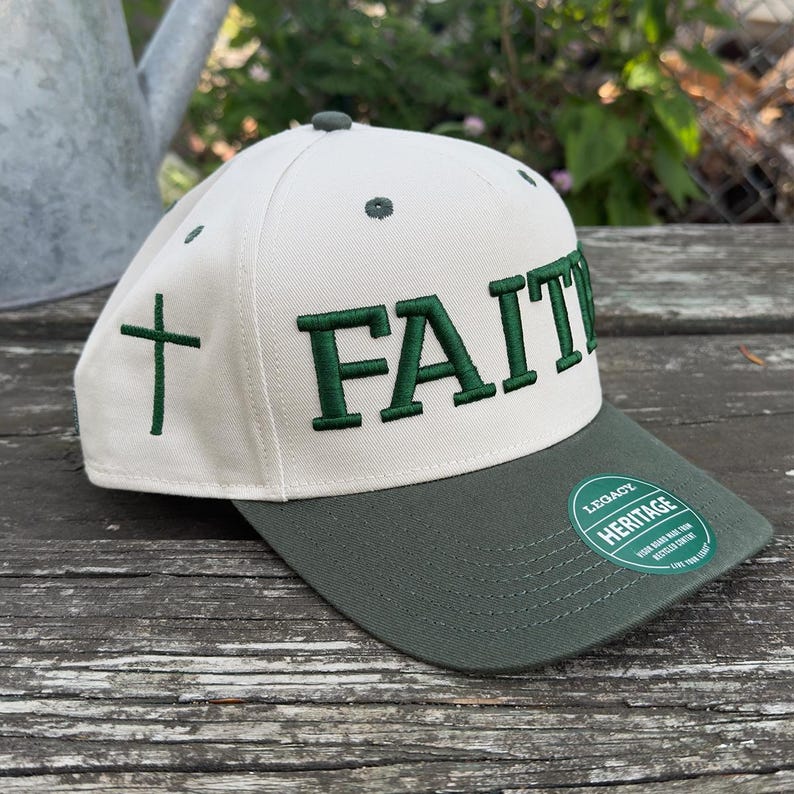 Faith Embroidered Christian Hat: Two-tone Cotton Twill Snapback - Etsy