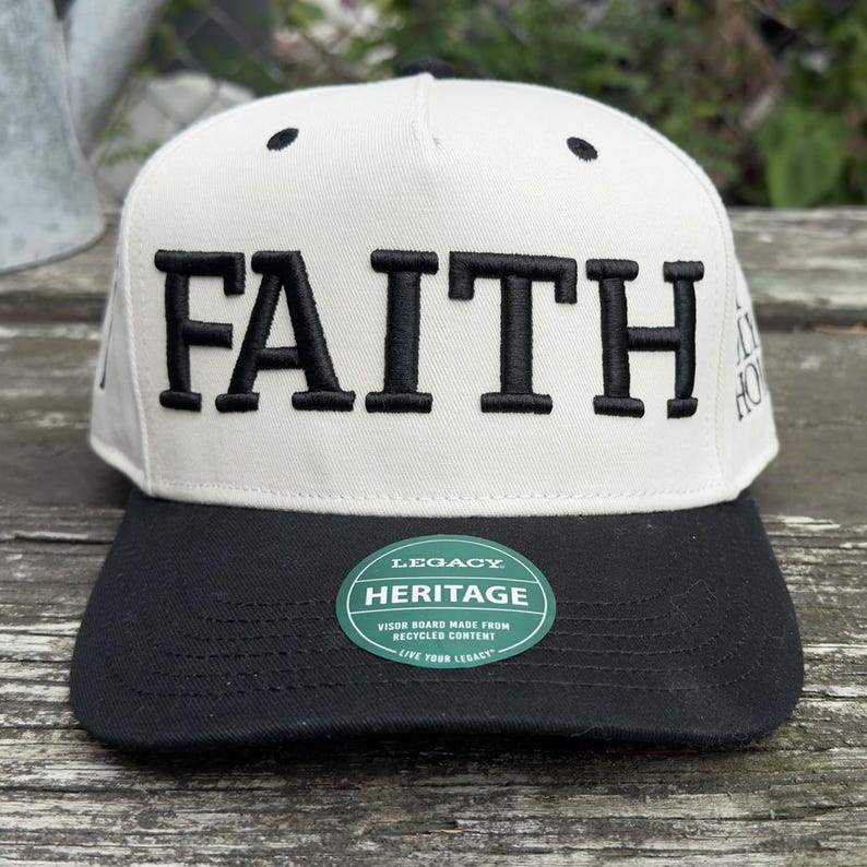Faith Embroidered Christian Hat: Two-tone Cotton Twill Snapback - Etsy