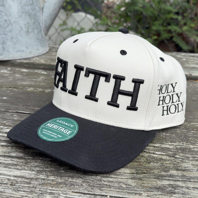 Faith Embroidered Christian Hat: Two-tone Cotton Twill Snapback - Etsy