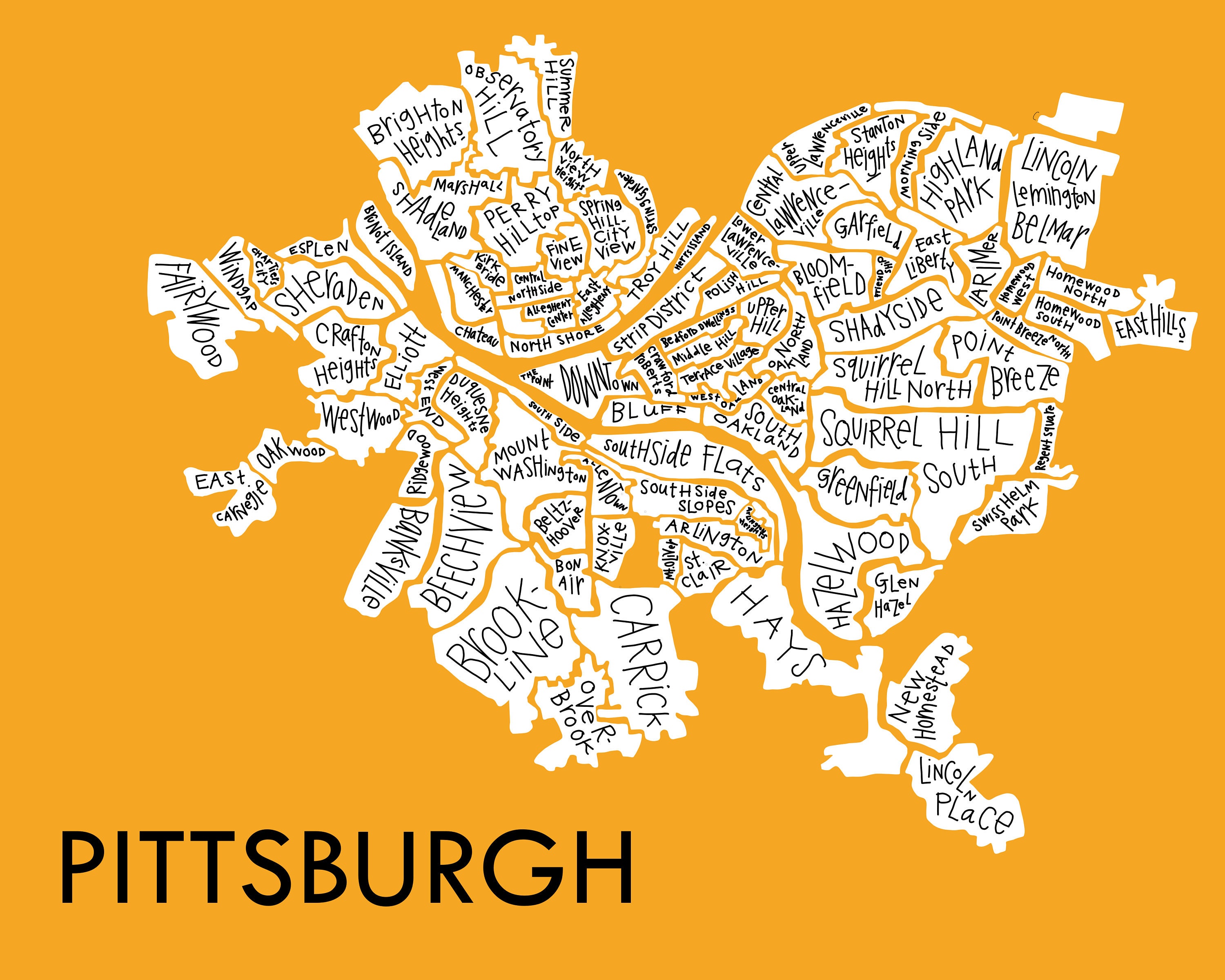 Mapa De Los Barrios De Pittsburgh
