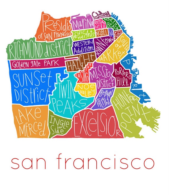 San Francisco City Map Neighborhoods San Francisco All Peaks Loop