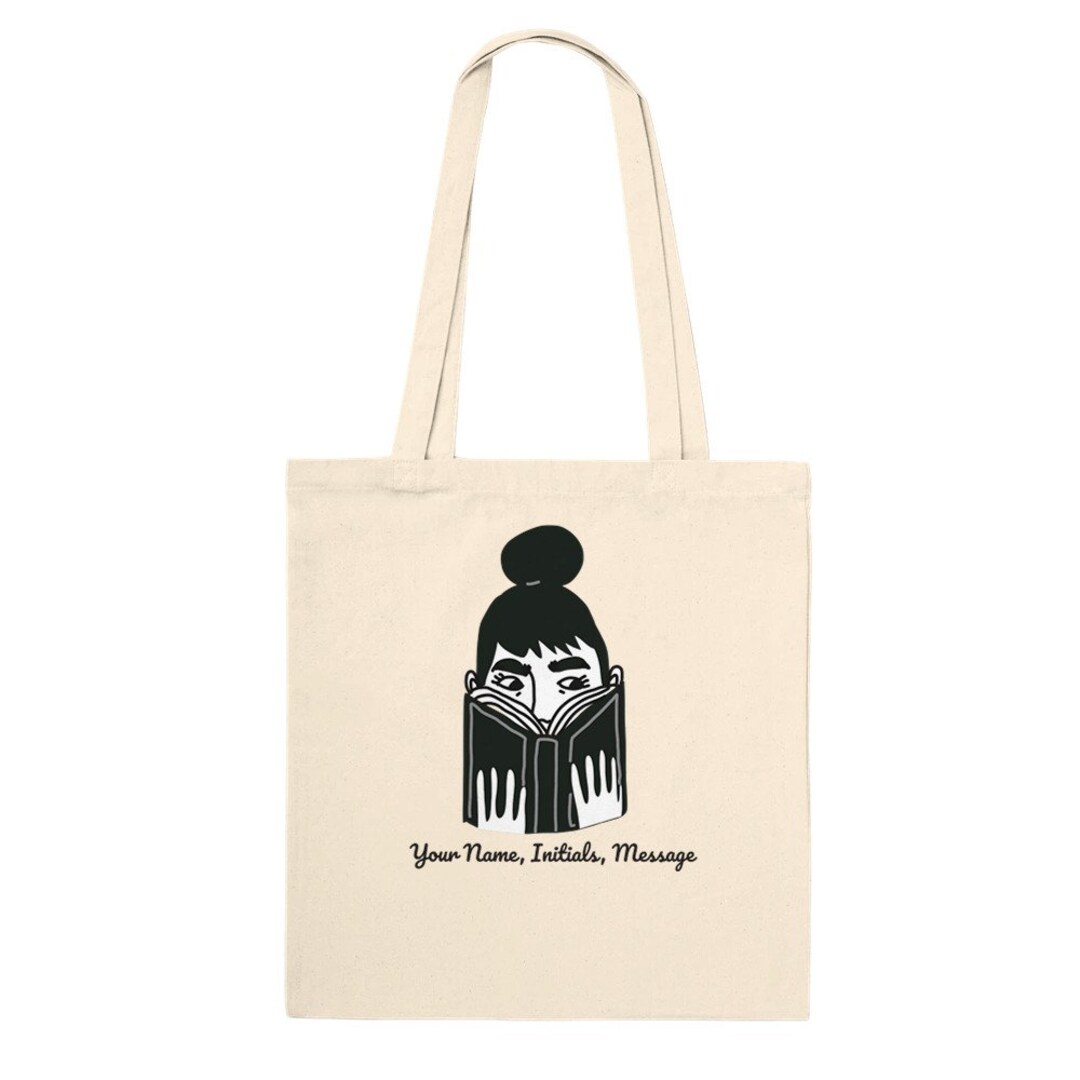 Book Time Premium Tote Bag With Personalization - Etsy