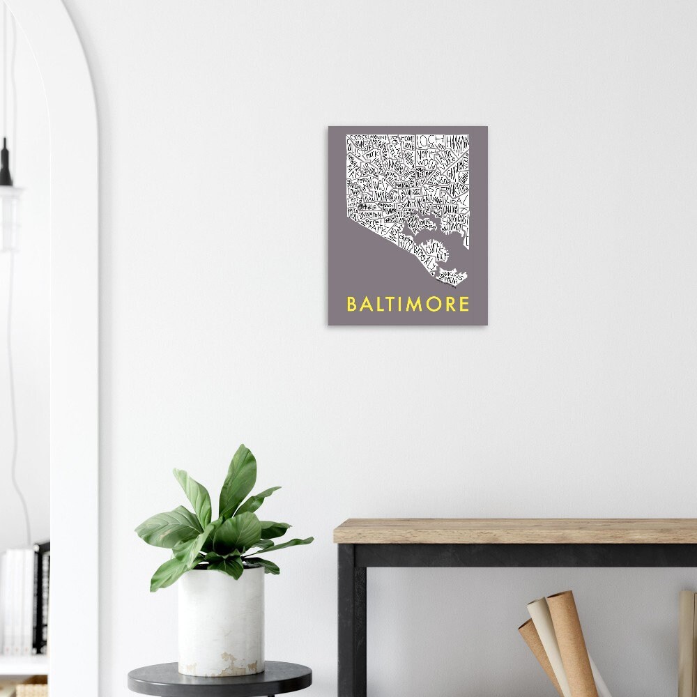 Baltimore City Neighborhood Map Hand-drawn Print - Etsy