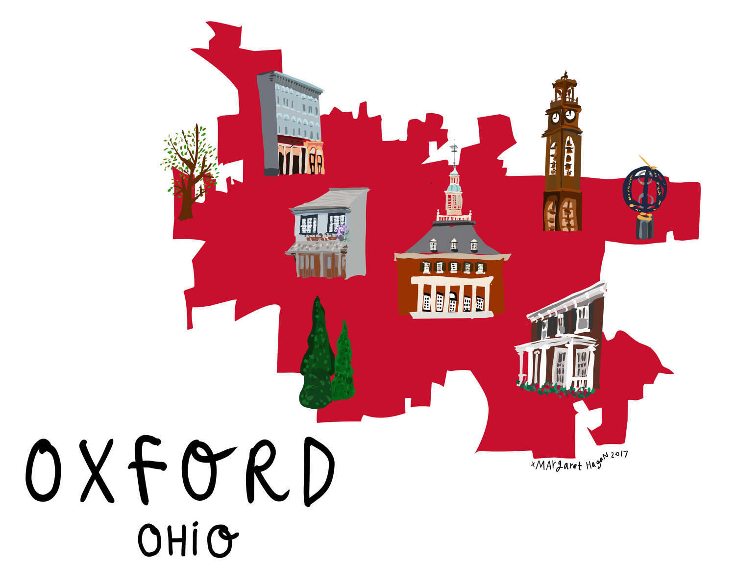 Oxford Ohio Map Print - Etsy
