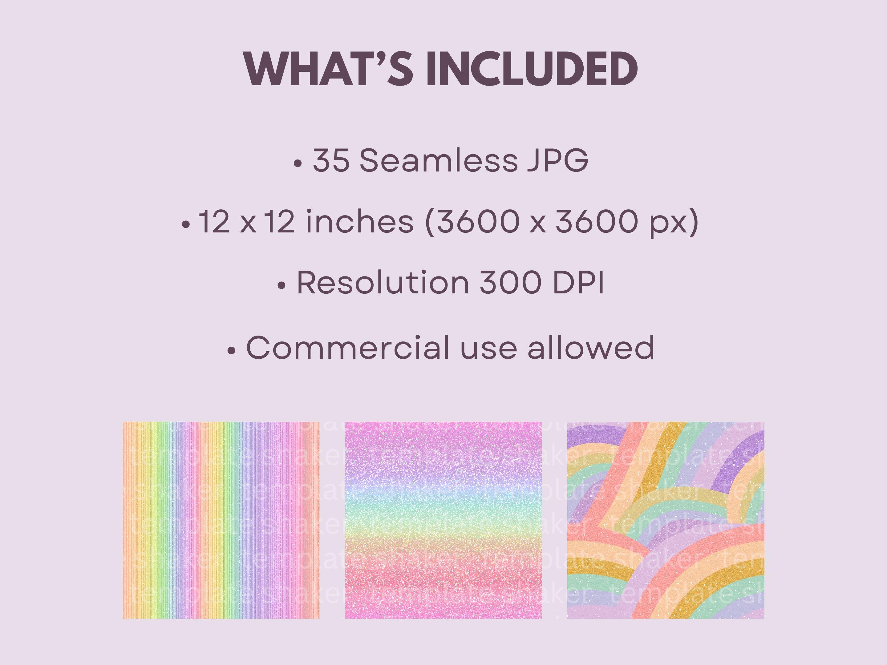 Pastel Glitter Rainbow Seamless Digital Paper, Unicorn Party ...