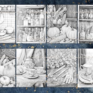 32 Still Life Coloring Pages - Grayscale Adult Coloring Book ...