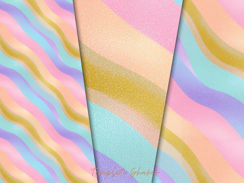 Pastel Glitter Rainbow Seamless Digital Paper, Unicorn Party ...