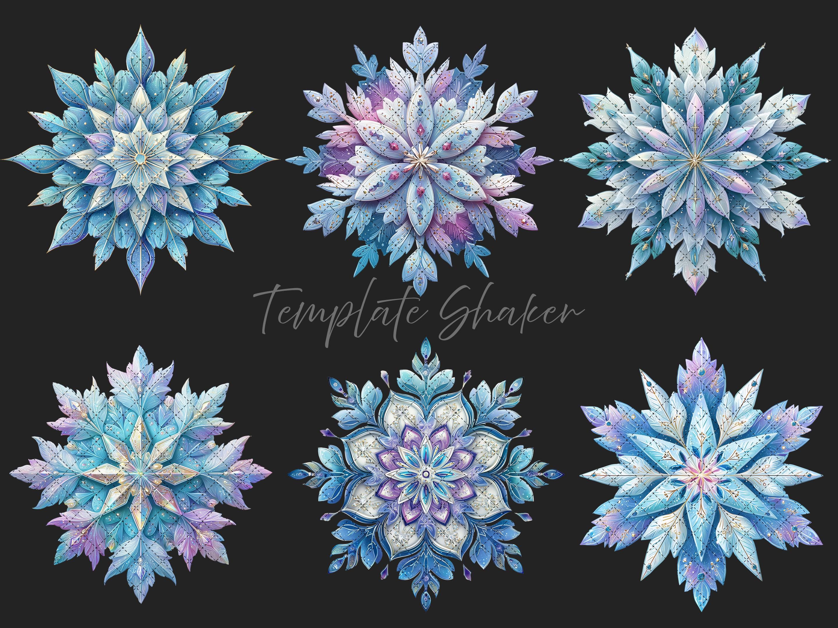 Holographic Snowflakes PNG Clipart, Iridescent Winter Set, Digital ...
