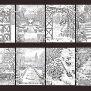 60 Winter Coloring Pages, Winter Gardens Grayscale Coloring Book for ...