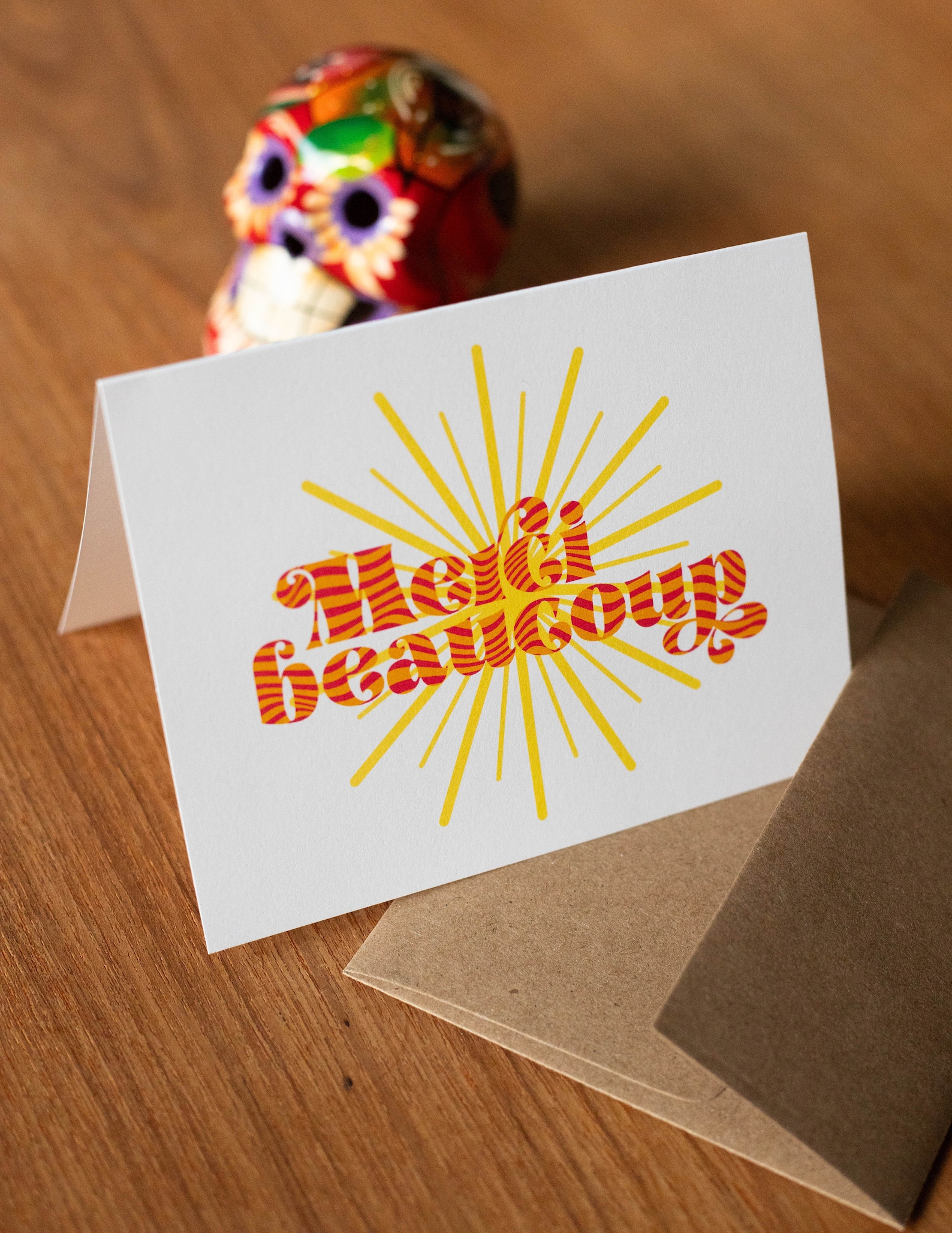 Merci Beaucoup Greeting Card | Thank You Card | A2 5.5 X 4.25 ...