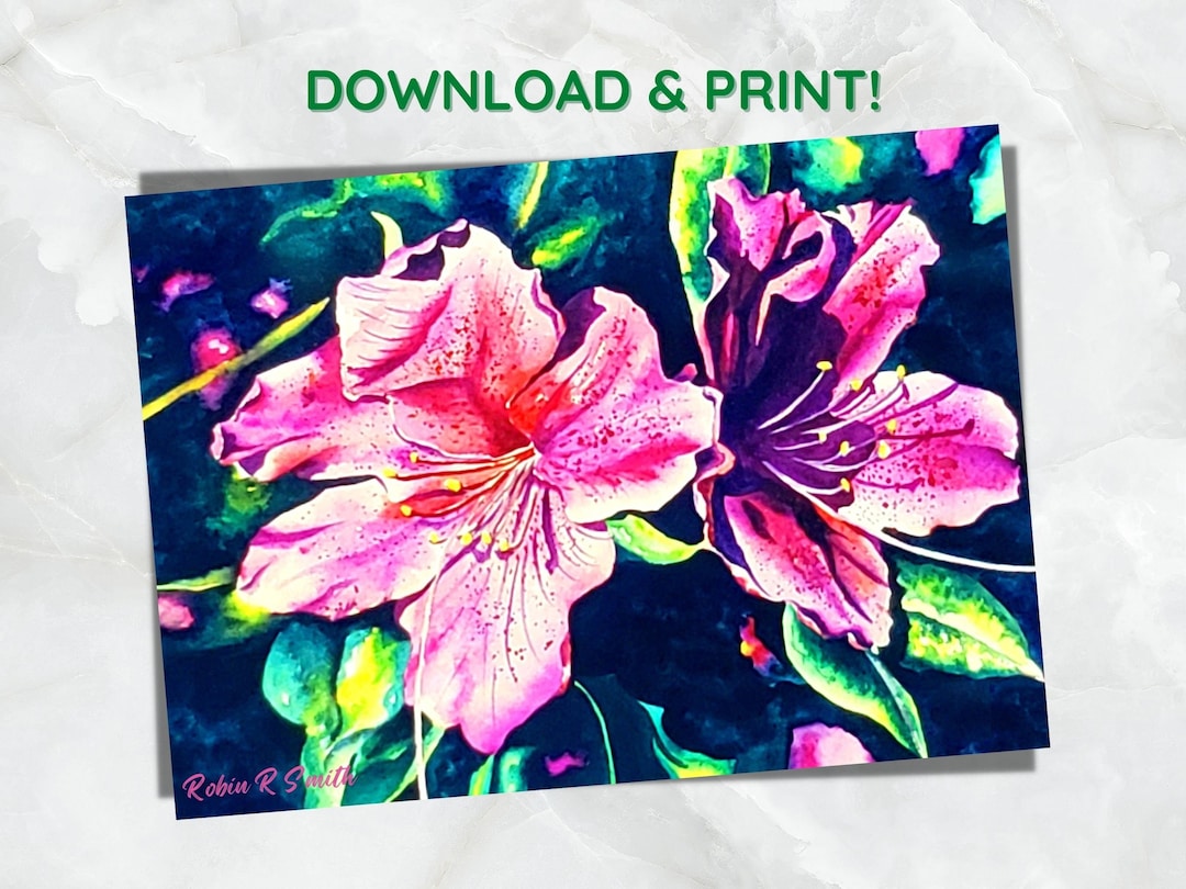 Hot Pink Neon Azaleas Printable - Etsy