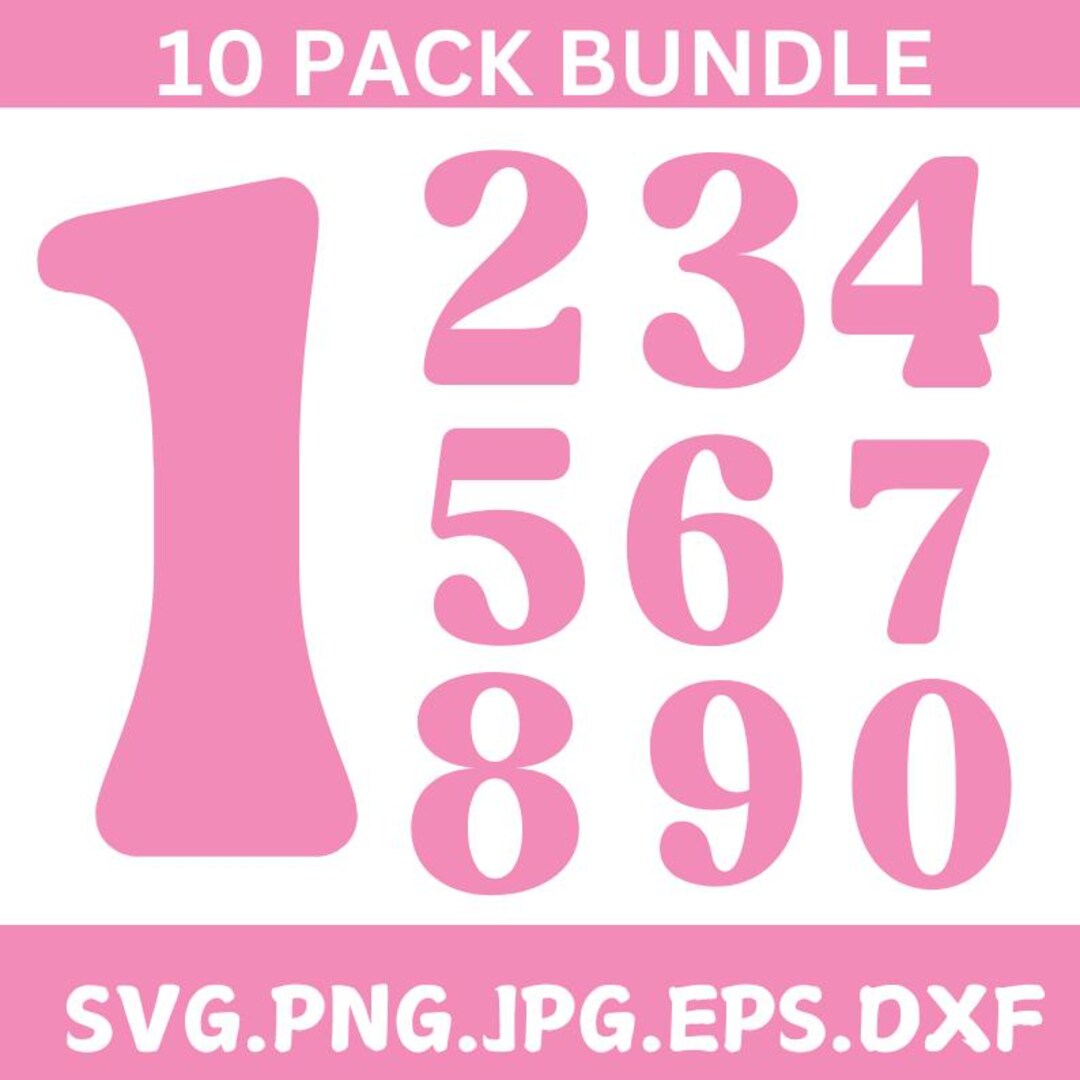 Numbers SVG Bundle: Numeral Monograms, Counting Designs, and Cut Files ...