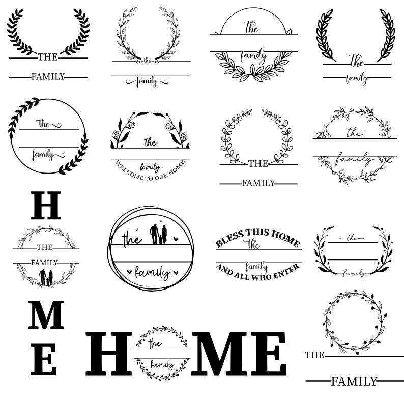 Family Name Monogram SVG Bundle: 30 Unique Designs (digital Download ...