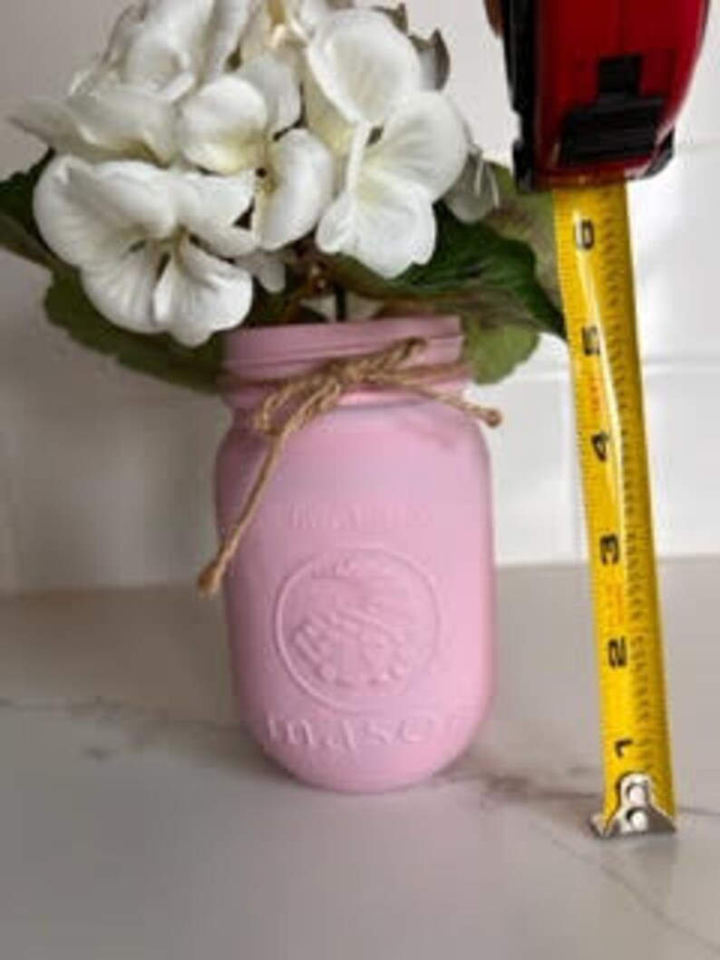 16 Oz Pink Mason Jar Vase and Faux Flower Centerpiece - Etsy