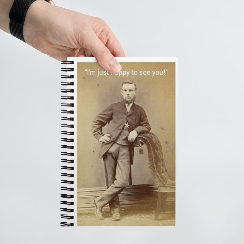 Spiral Bound Notebook Gift With Vintage Snapshot of Man With ...