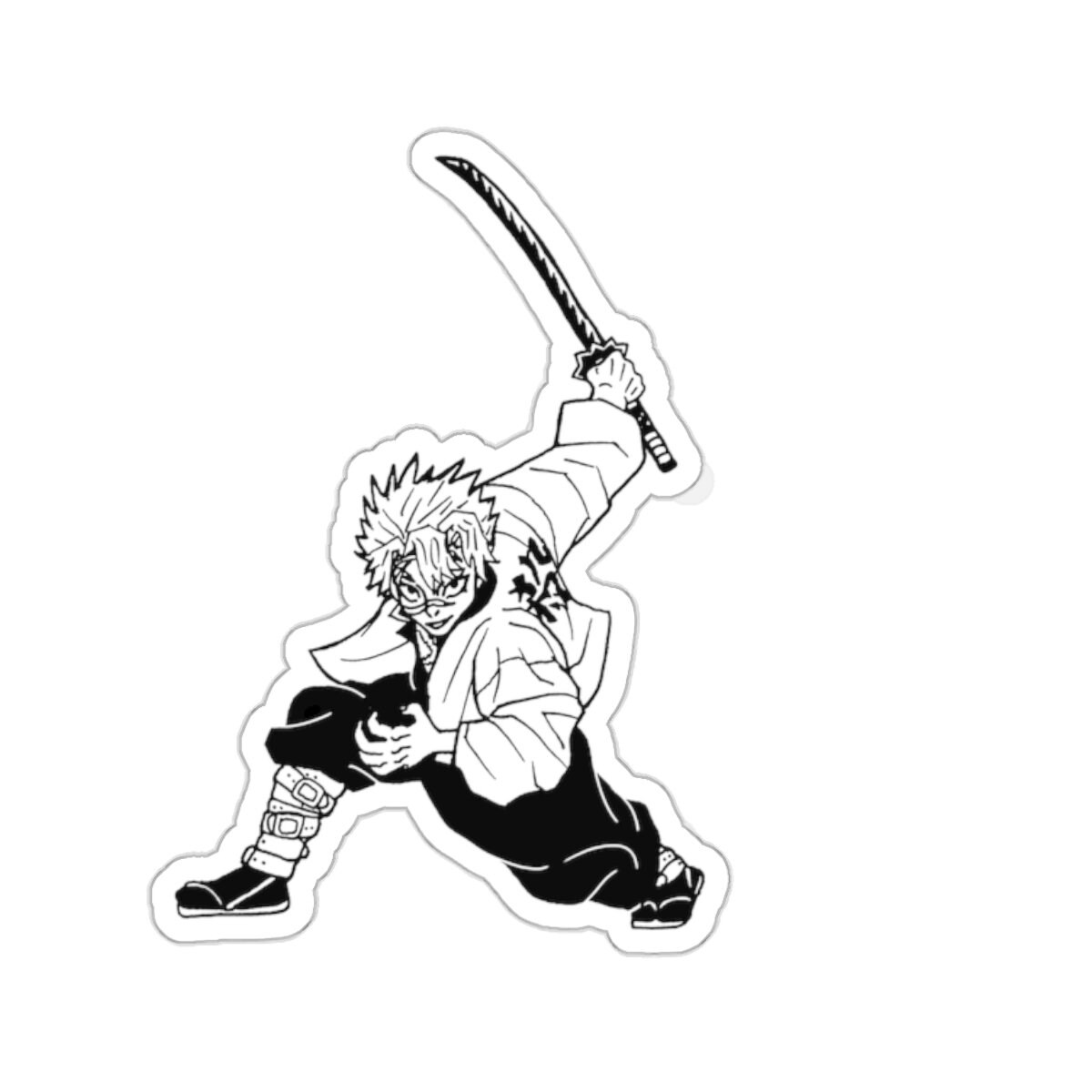 Sanemi Shinazuagawa Sticker Anime Manga Sticker Gift Idea Anime Sticker ...