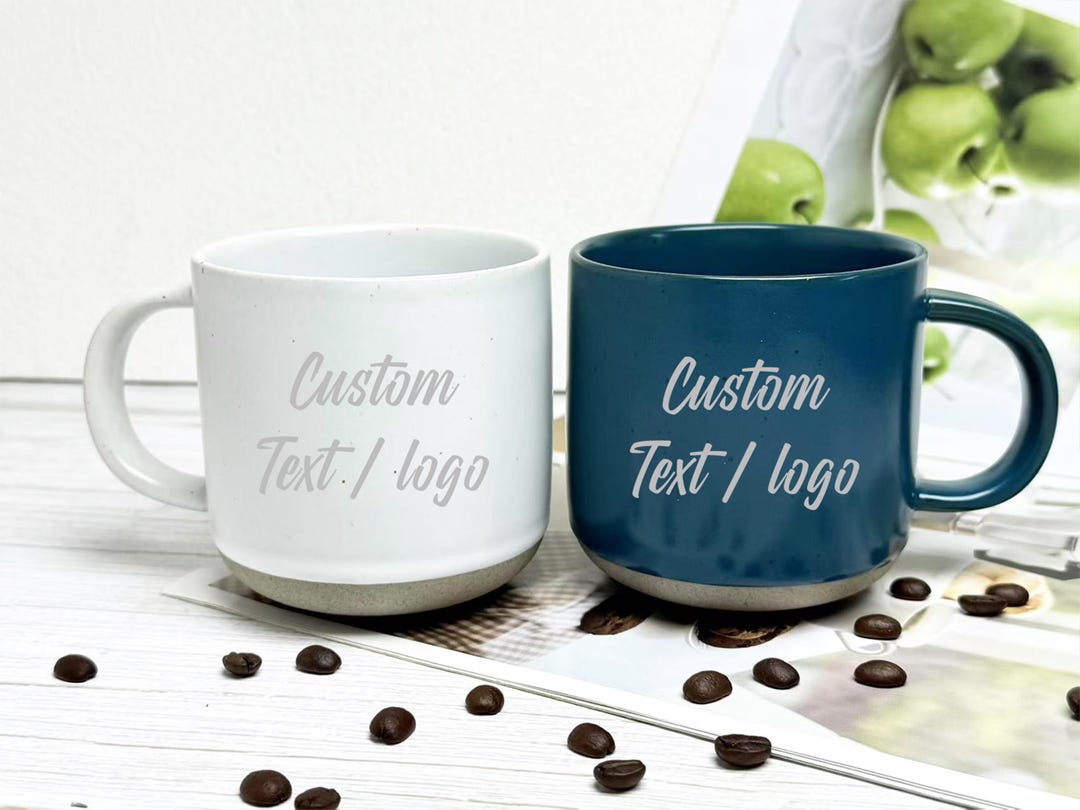 Ceramic Coffee Cup With Your Logo or Text, Personalized Ceramic Logo ...