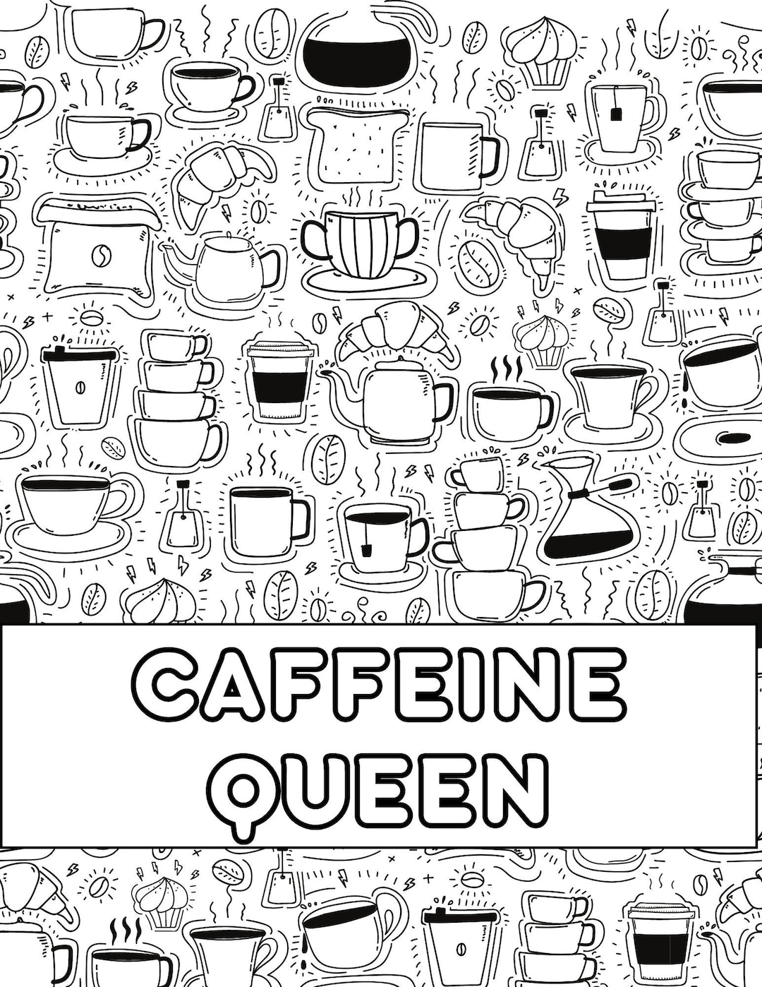 Caffeine Queen Download Coloring Page | Adult Coloring Pages ...