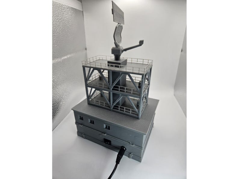 Mechanized HO Scale 1:87 Wide Radar Tower for Model Train Environment ...