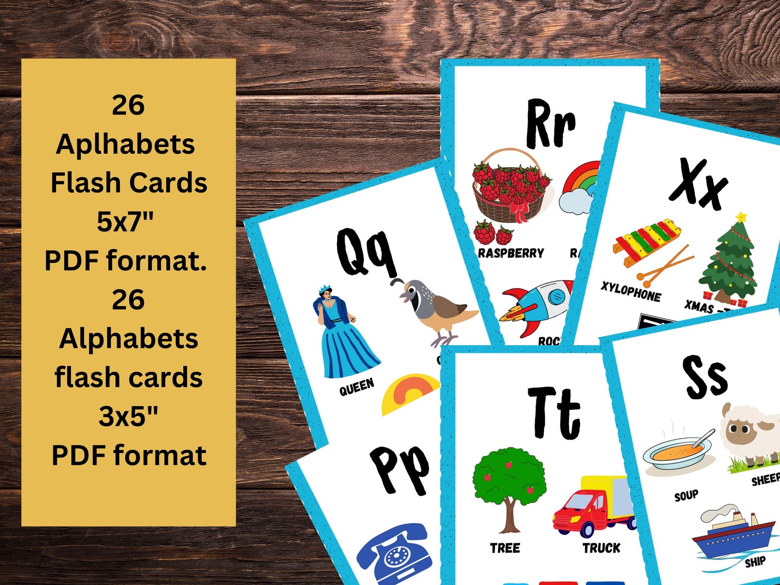 Kids Digital Flash Cards, Alphabets Flash Cards for Kids, 26 ABC Flash ...