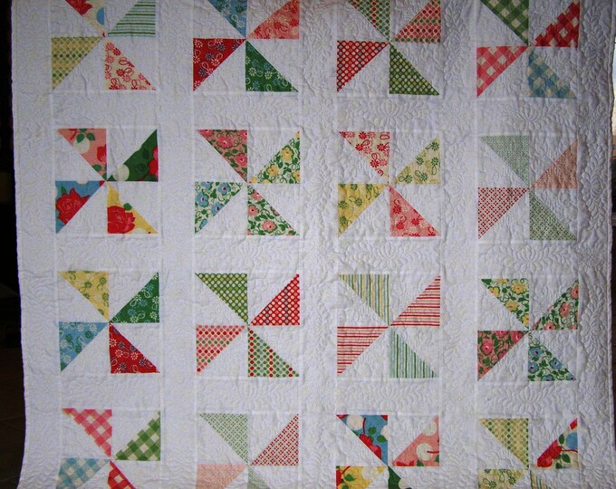 Pinwheel Quilt Throw Size Moda Swell by Urban Chicks Fabrics - Etsy
