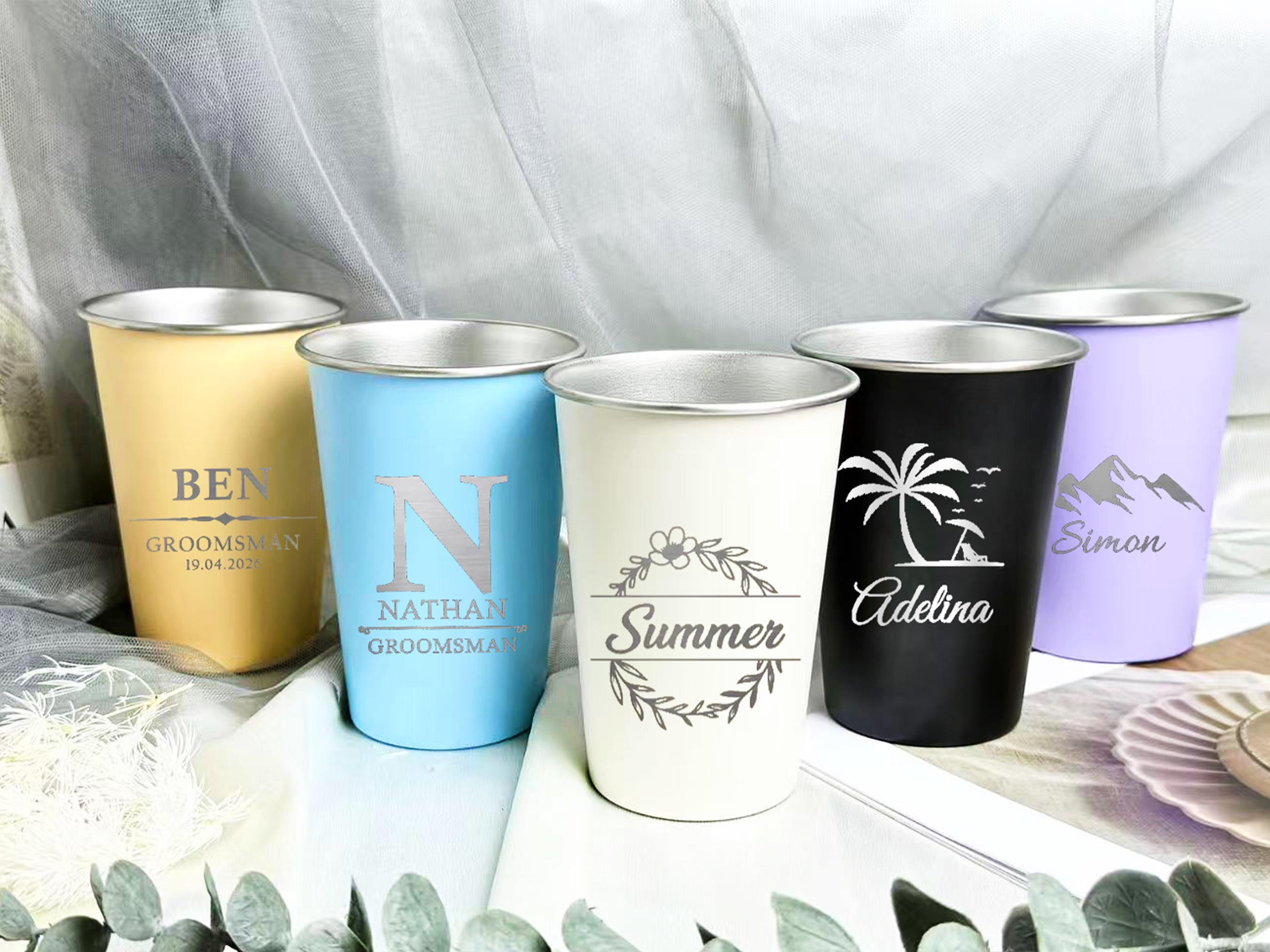 Personalized Stainless Steel Pint Cup, Custom LOGO Whiskey Cup for ...