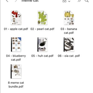 12 Meme Cat Paper Craft PDF Template, Maxwell Cat, Happy Cat, Banana ...