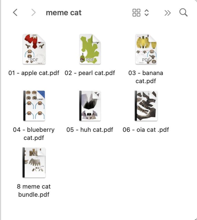 12 Meme Cat Paper Craft PDF Template, Maxwell Cat, Happy Cat, Banana ...