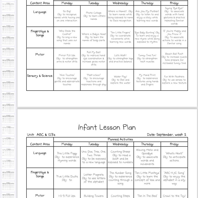 Lesson Plan for 2 Years - Etsy