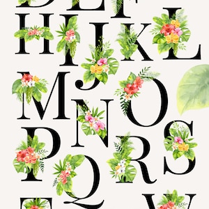 Tropical Watercolor Floral Clipart Collection - Tropical Summer ...