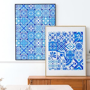 Azulejo Tile Watercolor Clipart Set - Portuguese Blue Tile Clip Art ...