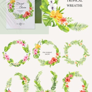 Tropical Watercolor Floral Clipart Collection - Tropical Summer ...