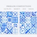 Azulejo Tile Watercolor Clipart Set - Portuguese Blue Tile Clip Art ...