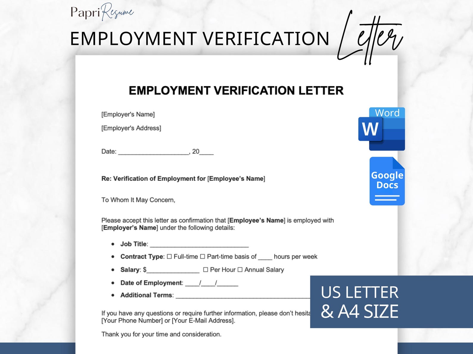 Employment Verification Letter Template, Employment Verification Letter ...