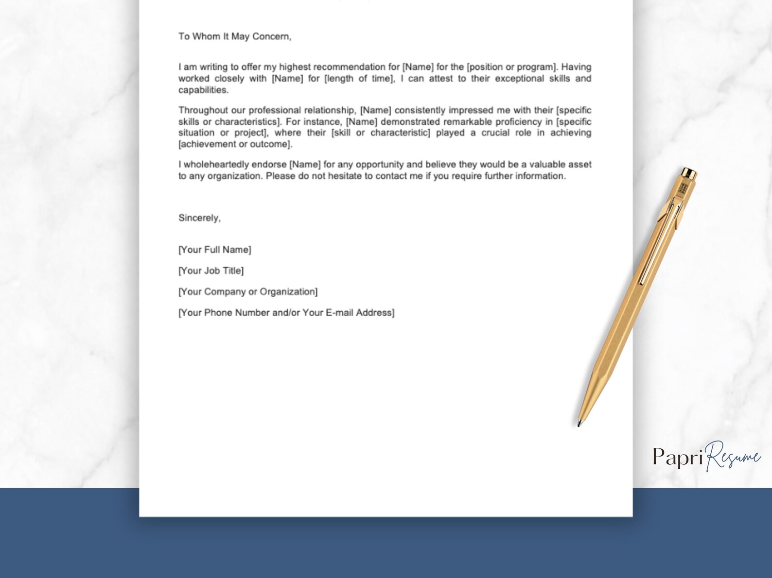 Professional Recommendation Letter, Recommendation Letter Template ...