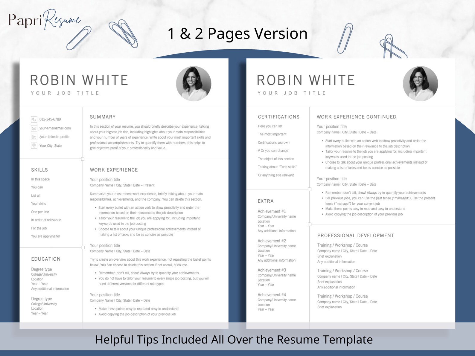 Resume Template With Photo: Professional Resume With Picture, Modern ...