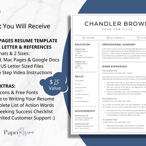 Professional Resume Template for MS Word, Mac Pages, Google Docs ...