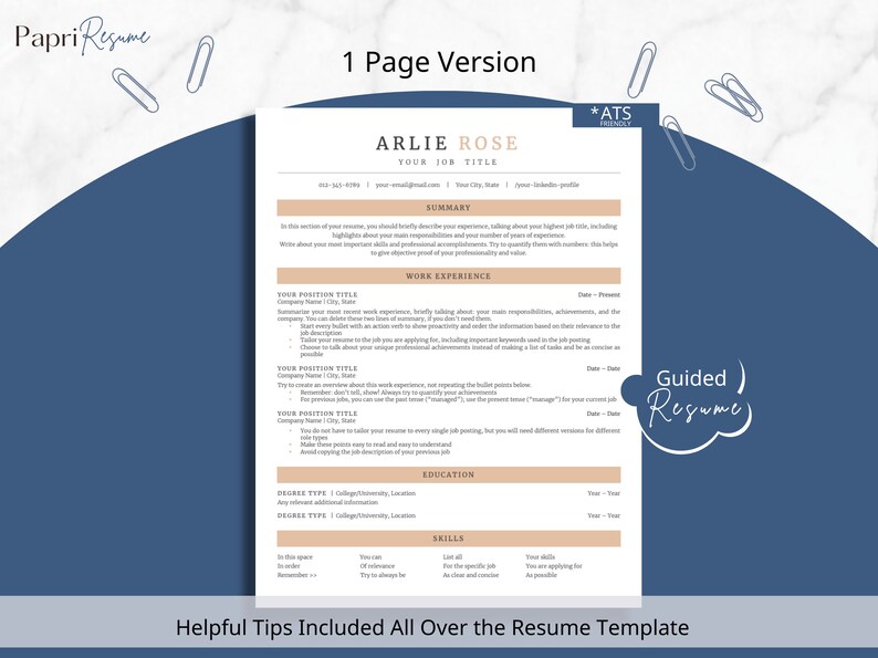 Resume Template Word, Google Docs, & Apple Pages: Pretty Pink Girl ...