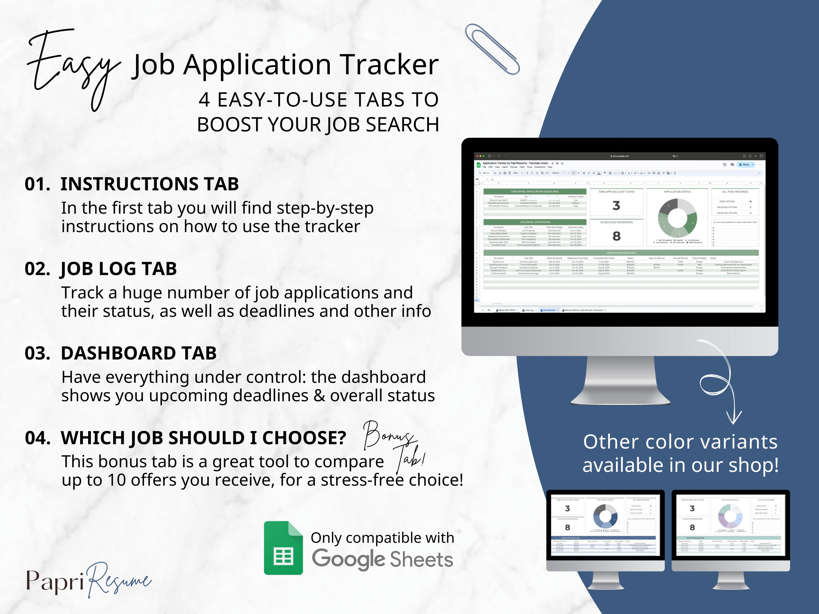 Job Application Spreadsheet Tracker, Job Offers Google Sheets Template ...