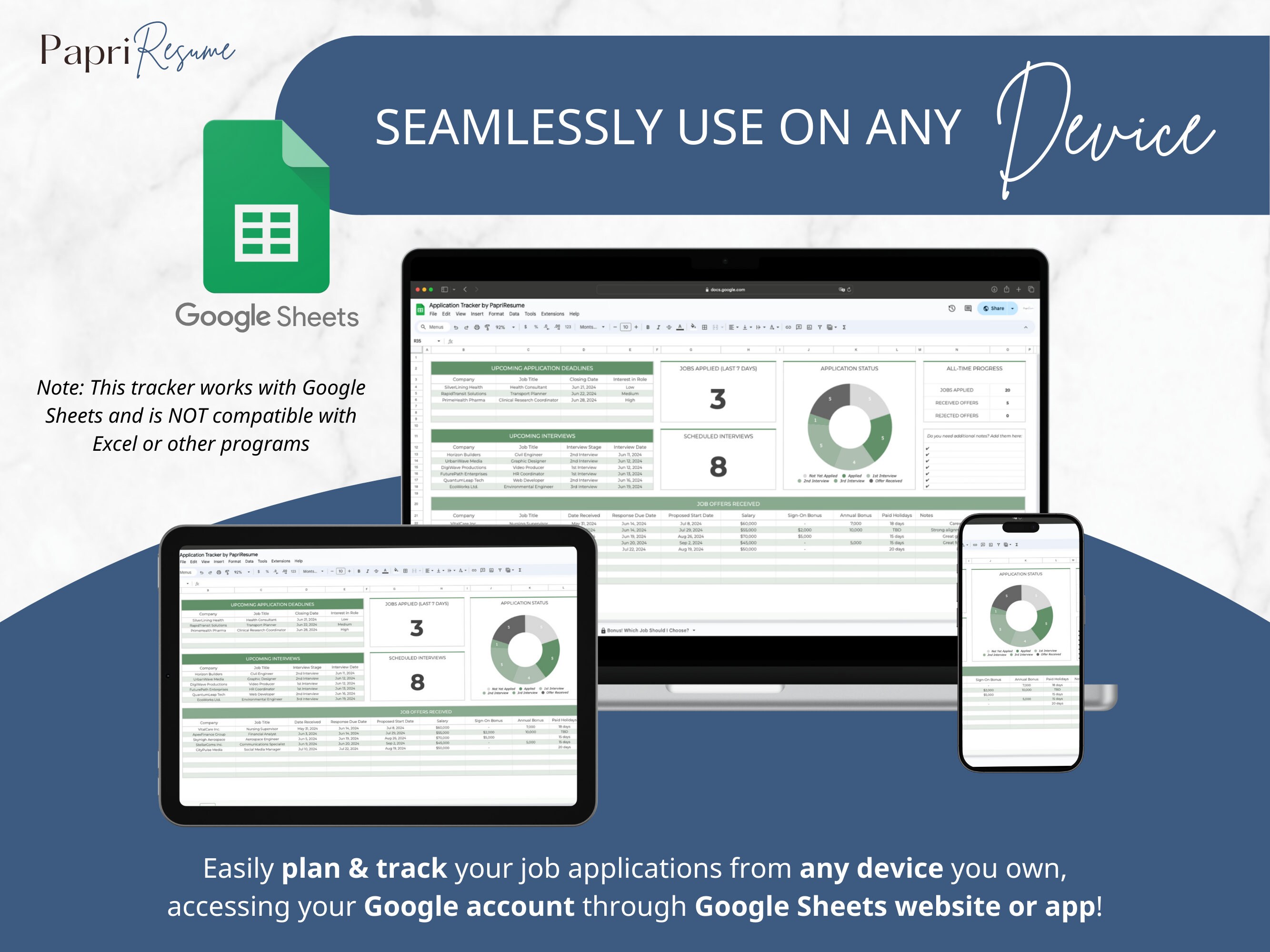 Job Application Spreadsheet Tracker, Job Offers Google Sheets Template ...